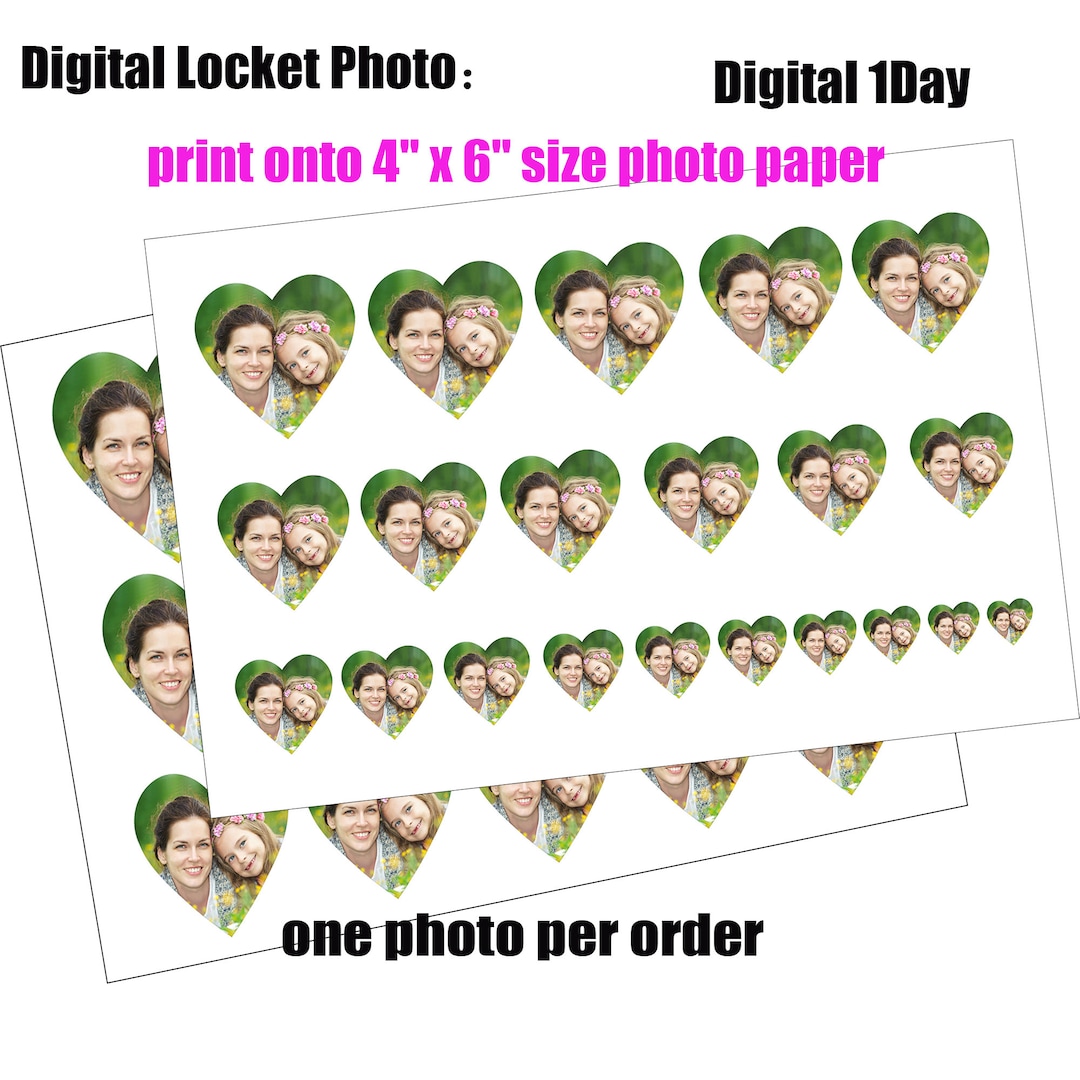 Heart Locket Photo Prints: Multi-size Digital Images (4x6'' Printable ...