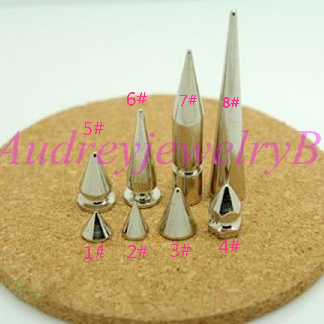 10 Sets Brass Punk Rock Rivets DIY Cone Bullet Metal Spikes Studs Screw ...