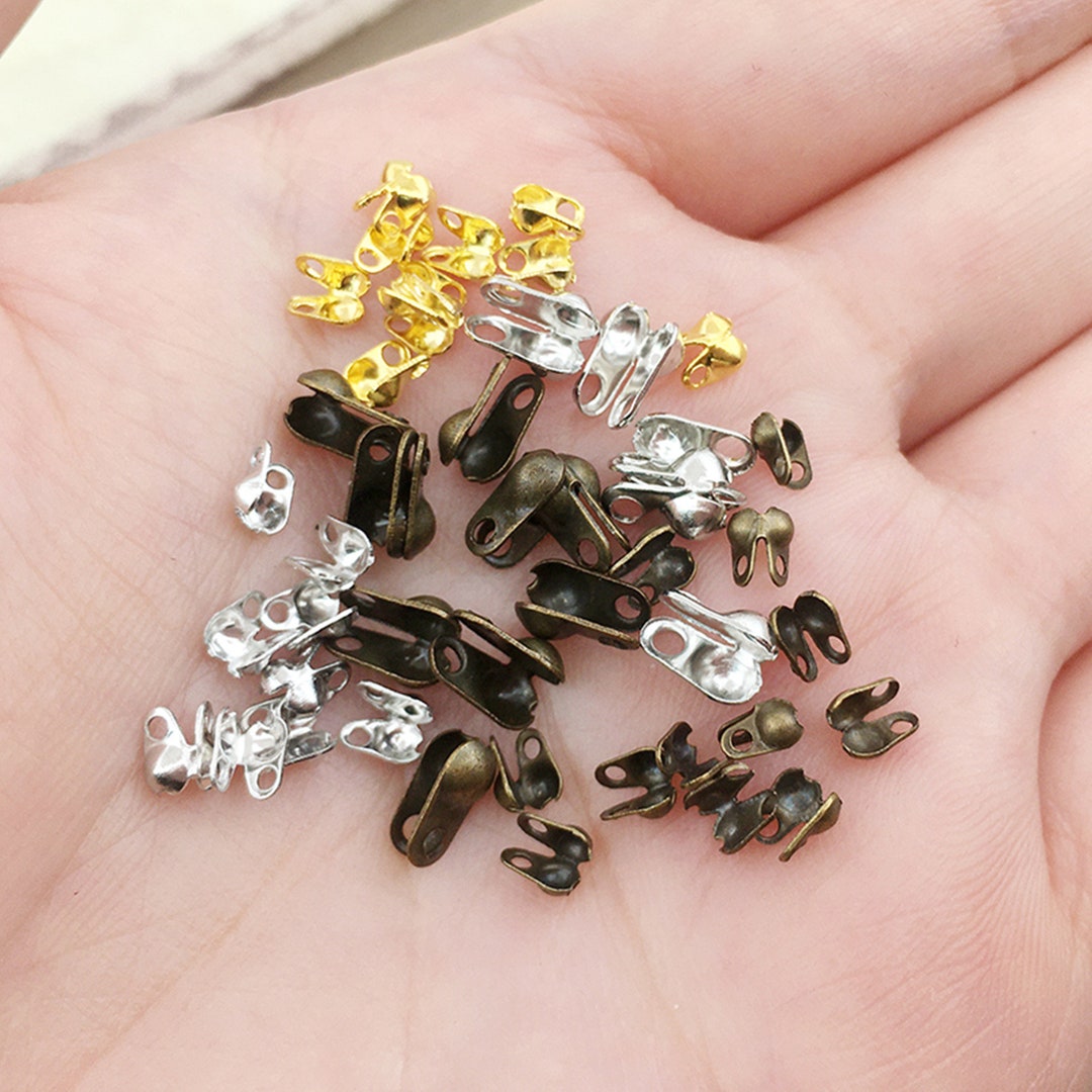 300pcs Ball Chain Connectors Clasps For1.5 2.4 Mm Ball Chain-crimp Type ...