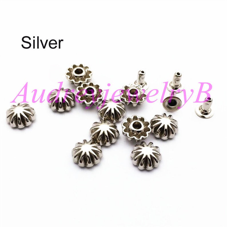 9mm Pumpkin Rivets: Punk Rock DIY Studs for Leather Craft - 20 Sets - Etsy