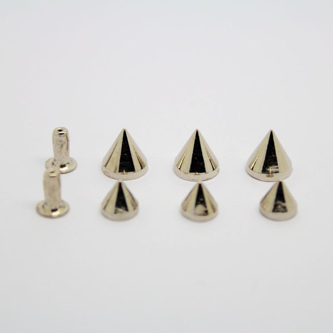 50 Pcs 6 8mm Sharp Conical Shaped Rivets Hit Nails Studs Rivets Silver ...