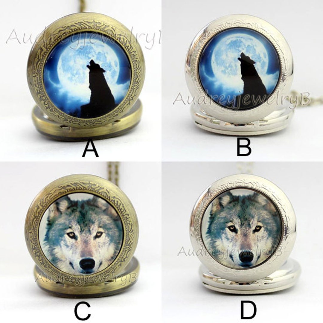 1pcs Wolf Watch Pendant With Chain /pocket Watch/bridesmaid Christmas ...
