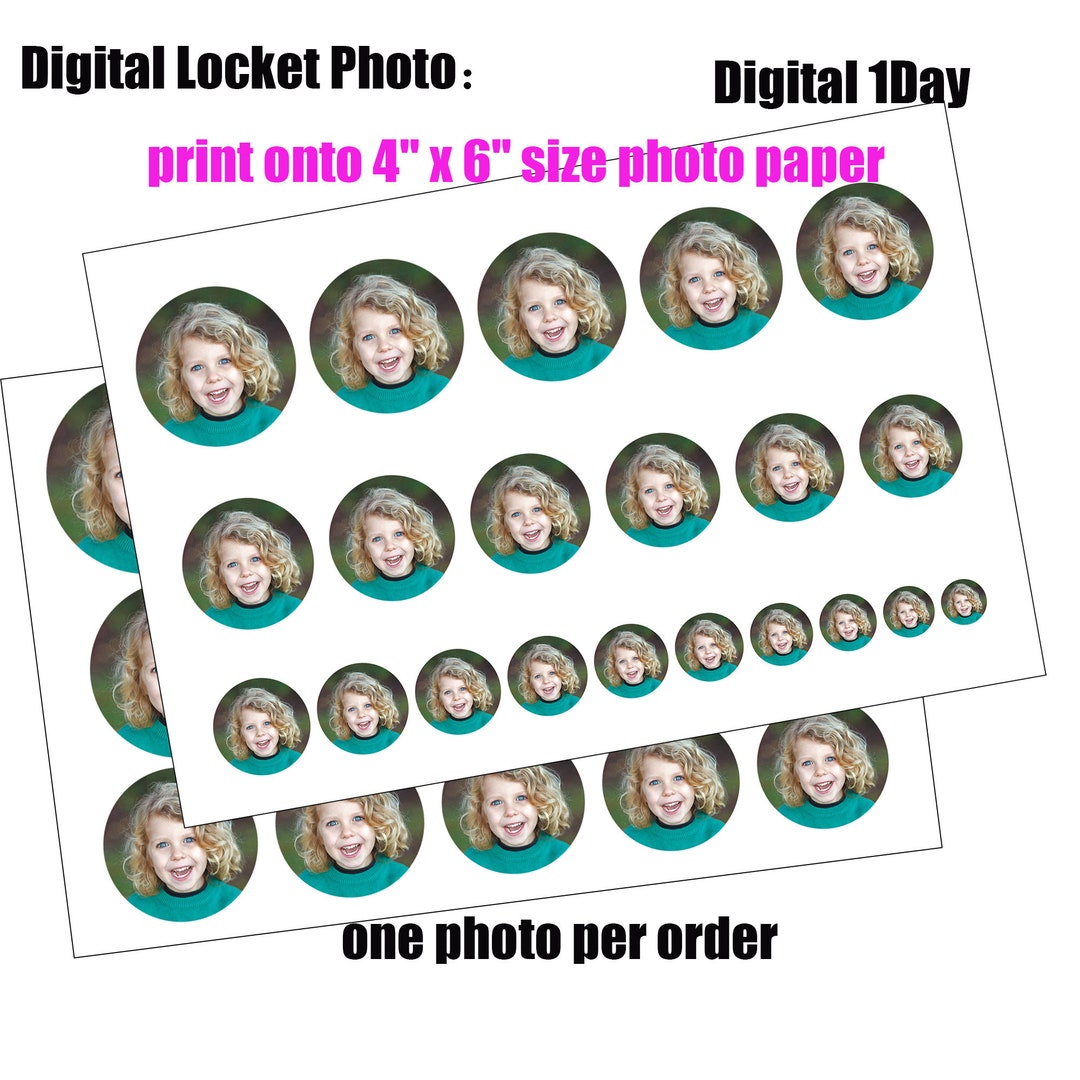 Custom Round Locket Prints Multi Different Sizes,locket Photo Prints ...