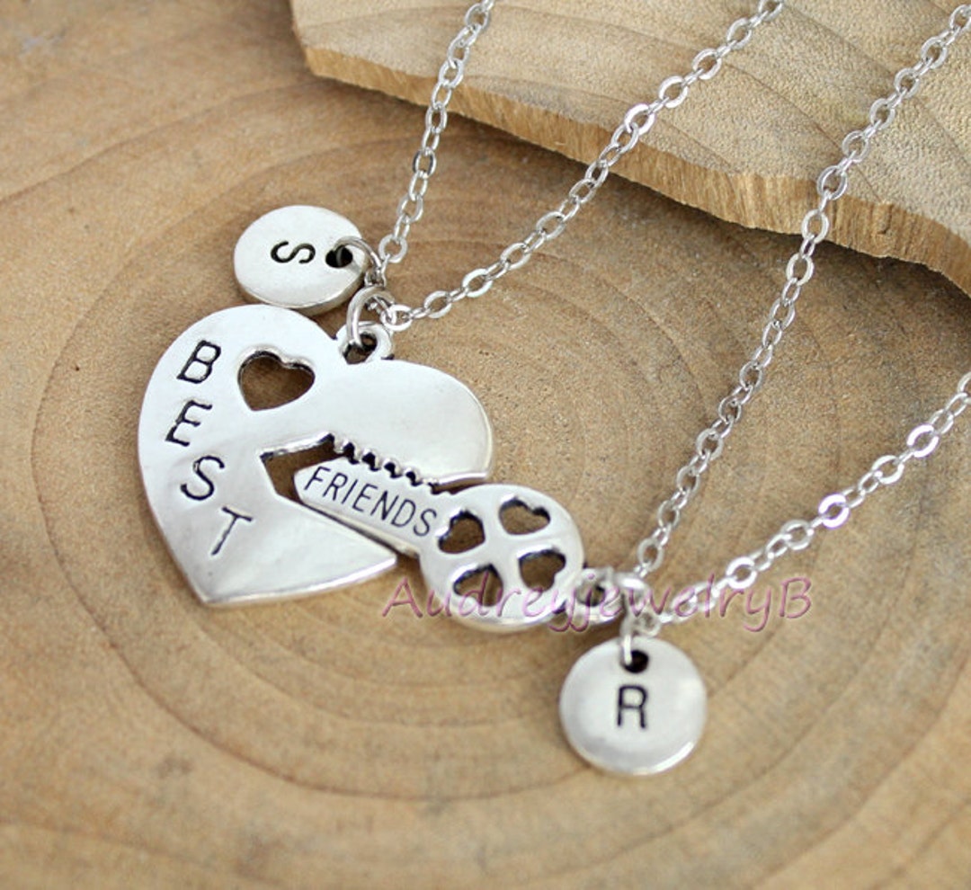 Personalized Initial Necklace Best Friend Heart Necklace Set,boyfriend ...