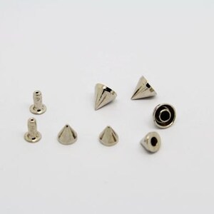 50 Pcs 6 8mm Sharp Conical Shaped Rivets Hit Nails Studs Rivets Silver ...