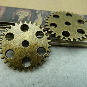 100pcs 11mm-15mm-18mm-20mm-25mm Filigree Gear Charm Pendant Jewelry ...