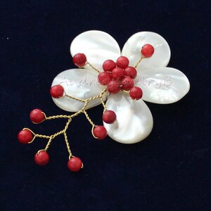 Hand Natural Shell Pearl Flower Brooch - Etsy
