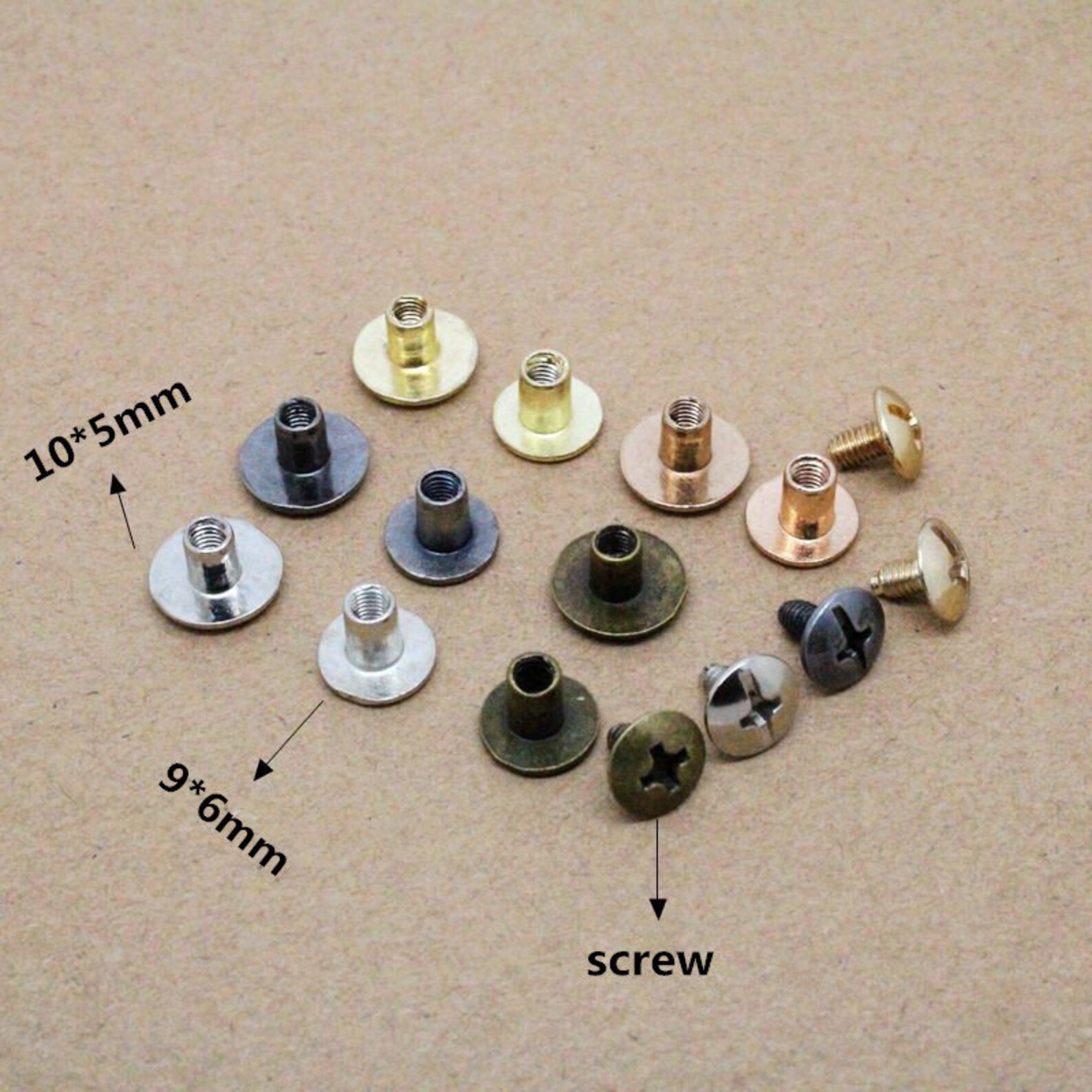 20 Set Flat Head Rivets: Chicago Screws for Leather Straps - Etsy