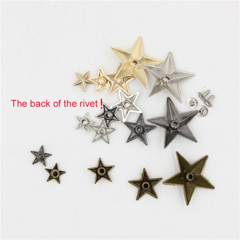 30set/12-15-18-29-45mm Five-pointed Star Studs Rivets - Etsy