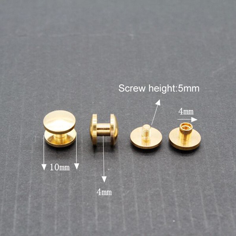 6PCS Solid Brass Curved Surface Screw Connector Back Stud - Etsy
