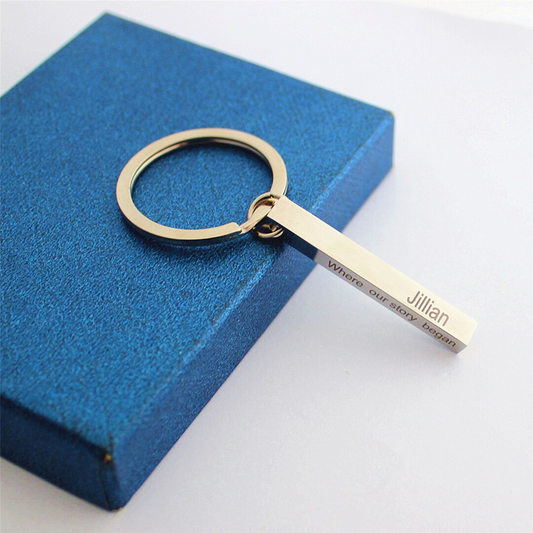 Personalized Engraved Keychain Custom Keychain Engraved Name Vertical ...