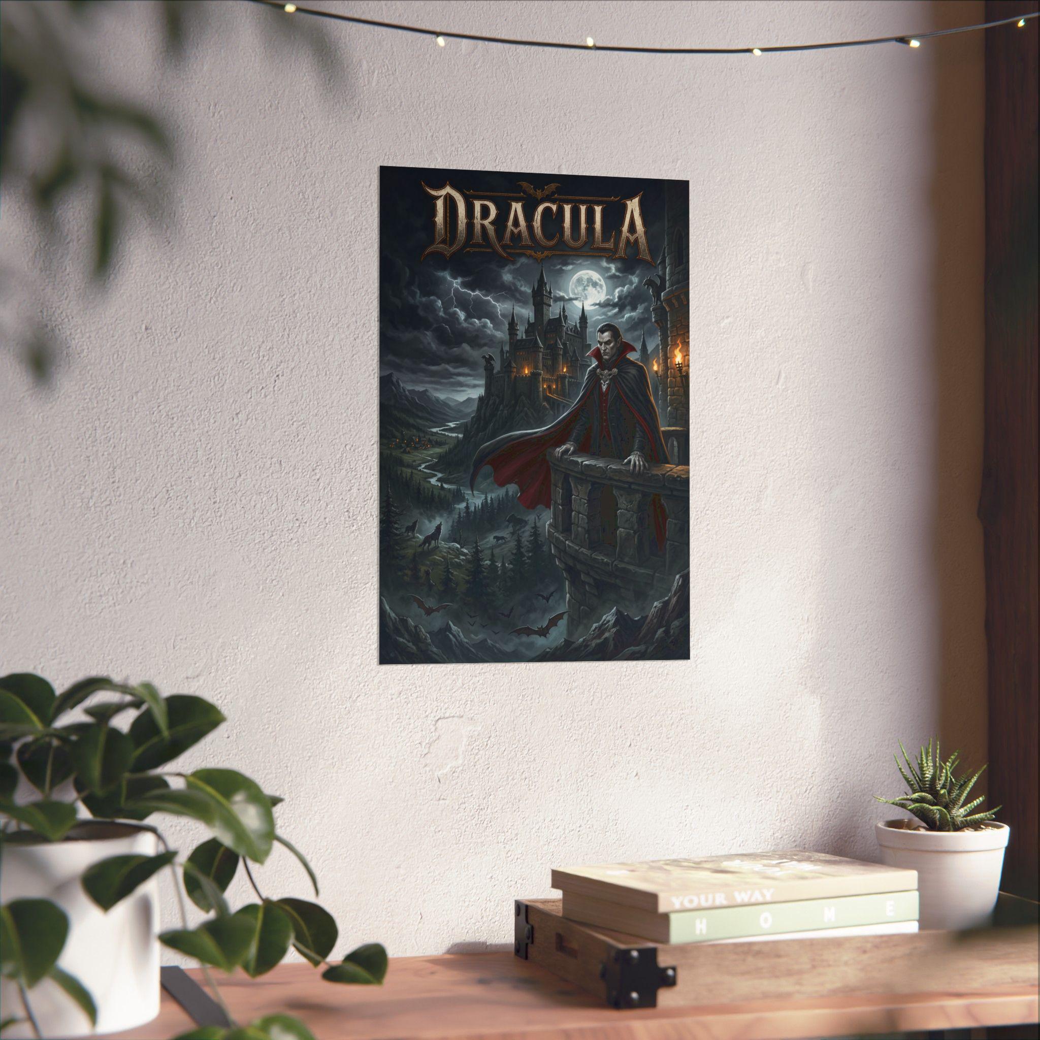 Gothic Dracula Poster, Count Vampire Castle Art, Dark Fantasy Wall ...