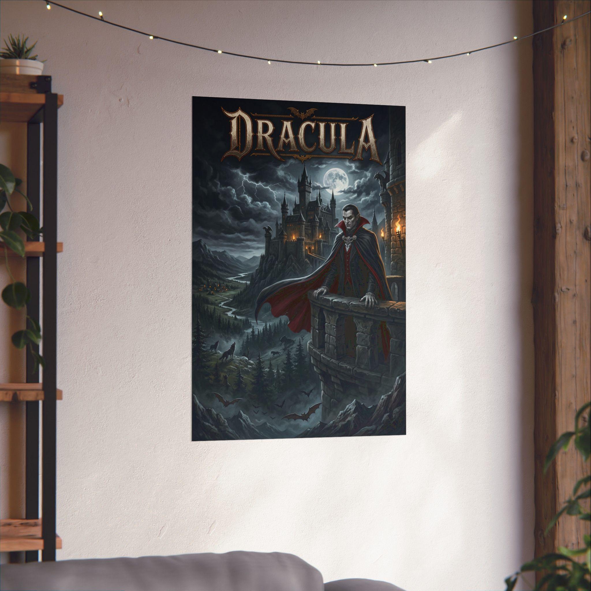 Gothic Dracula Poster, Count Vampire Castle Art, Dark Fantasy Wall ...