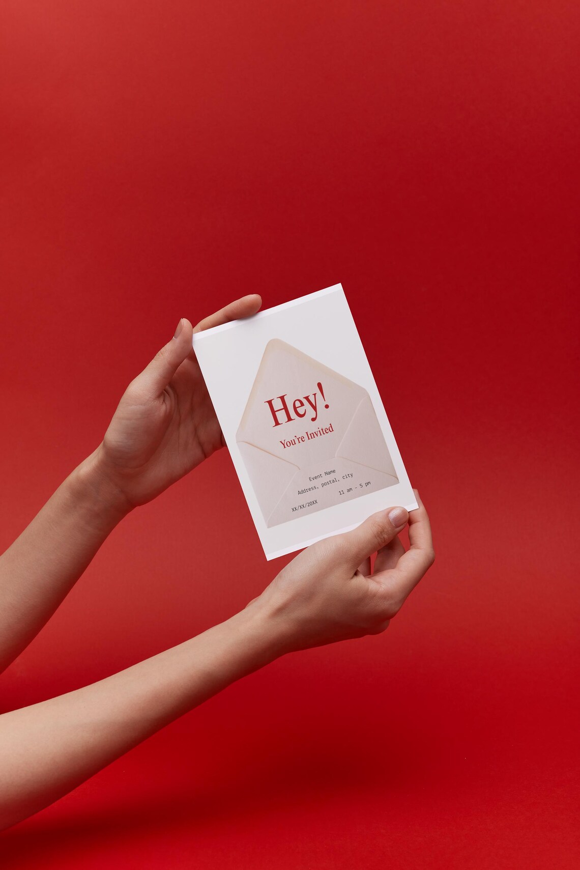 Funky Red Envelope Invitation Template: Modern Party Invite (digital ...