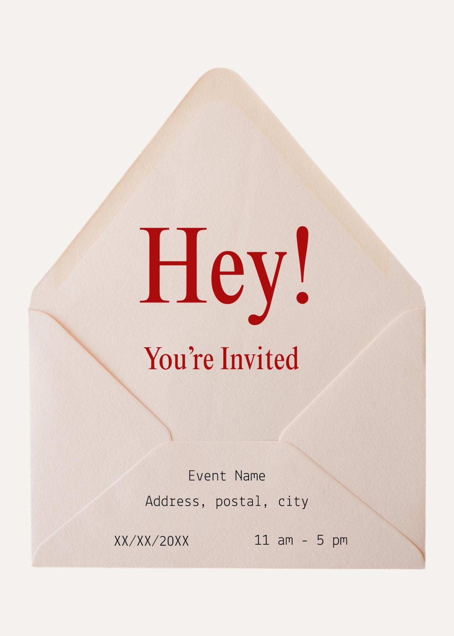 Funky Red Envelope Invitation Template: Modern Party Invite (digital ...