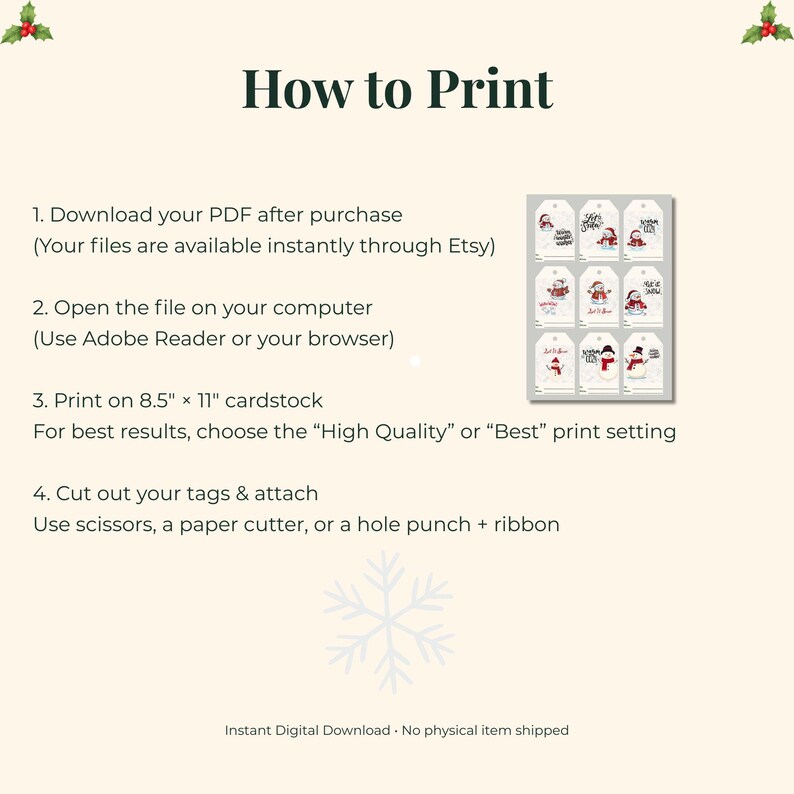 Snowman Christmas Gift Tags — Printable Holiday Labels (36 Pack) - Etsy