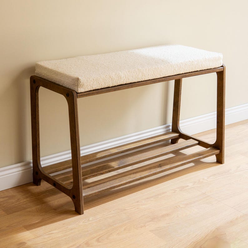 Handmade Rustic Entryway Bench | Birch Plywood, Shoe Storage - Etsy