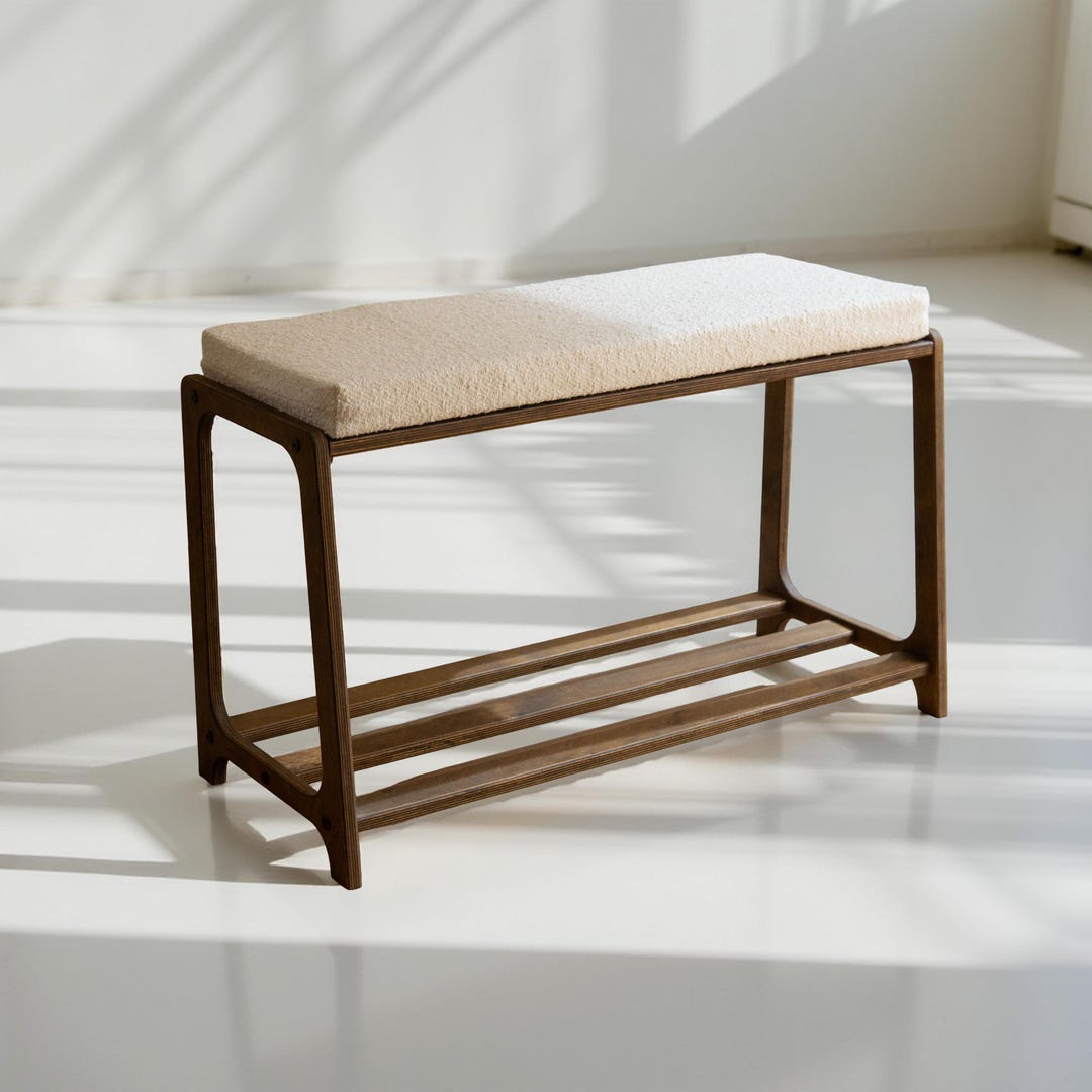 Handmade Rustic Entryway Bench | Birch Plywood, Shoe Storage - Etsy