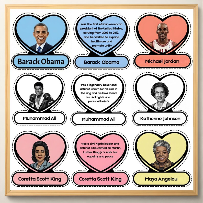Black History Month Bulletin Board Decor | Valentine's Day Heart ...