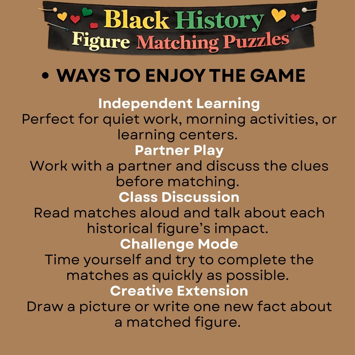 Black History Month Matching Puzzles | Civil Rights Leaders Cards ...