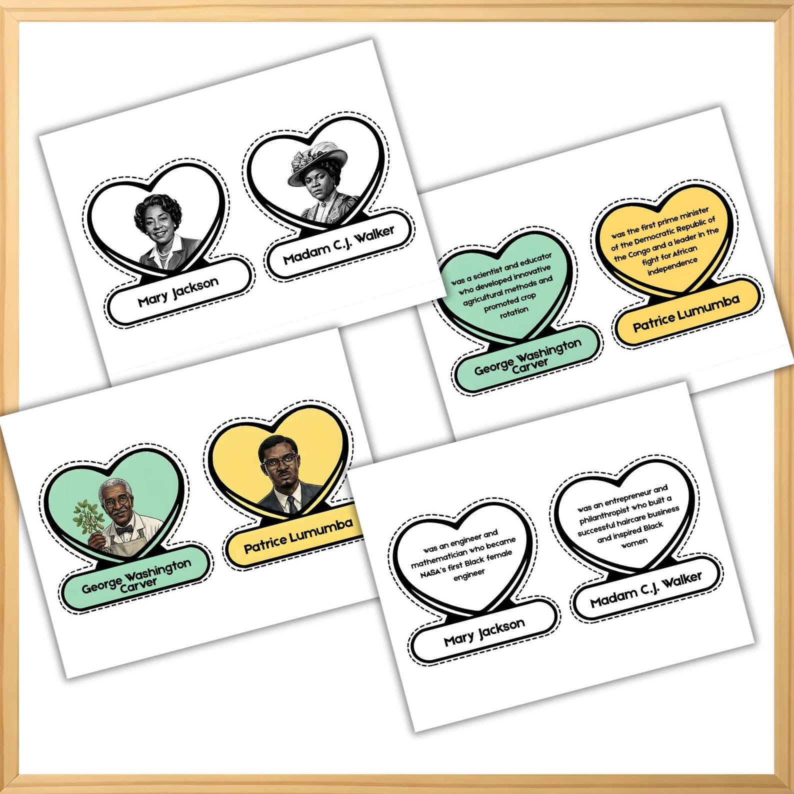 Black History Month Bulletin Board Decor | Valentine's Day Heart ...
