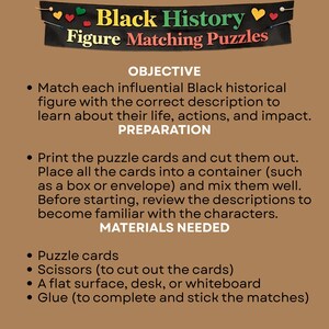 Black History Month Matching Puzzles | Civil Rights Leaders Cards ...