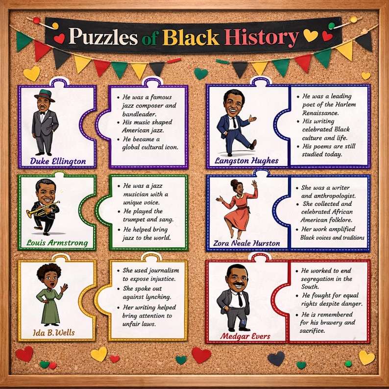 Black History Month Matching Puzzles | Civil Rights Leaders Cards ...