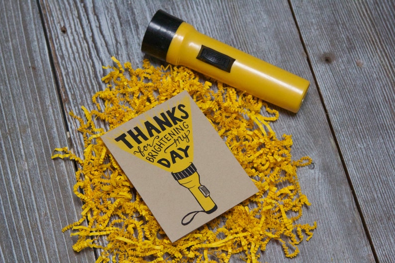 Brighten My Day Flash Light Thank You Card Screen Print - Etsy