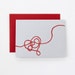 Red Heart String on Silver Screen Print Love Card - Etsy