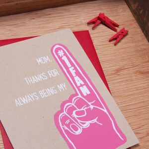 MOM, Thanks for Being My 1 FAN Screenprint Mothers Day Card - Etsy