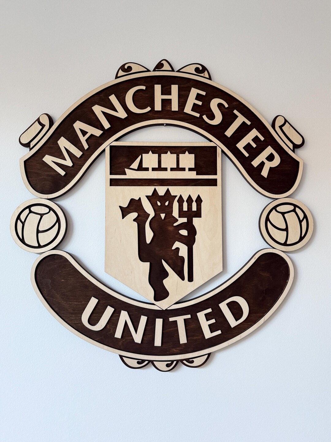Wooden Logo Manchester United - Etsy