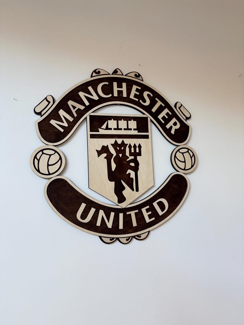 Wooden Logo Manchester United - Etsy