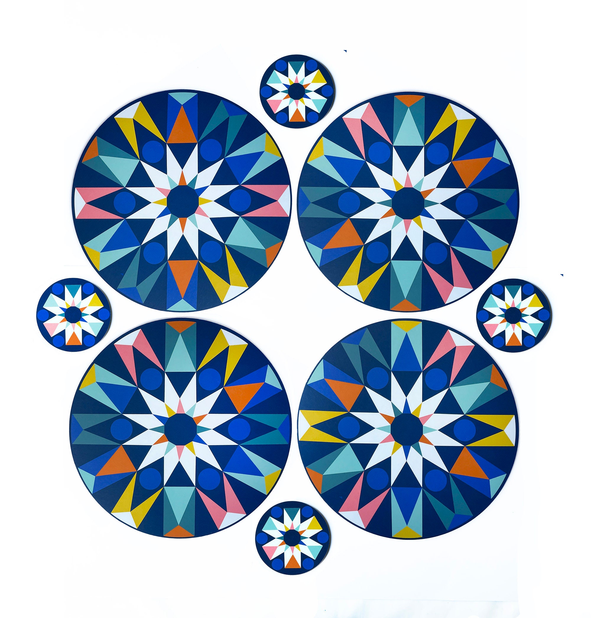 NEW LARGE Round 'circus' Geometric Table Mats - Etsy