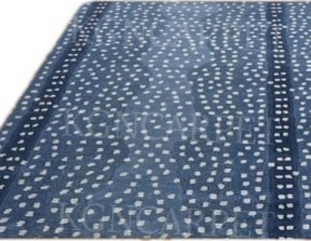 Hand Tufted Blue Modern Antelope Area Rug | Contemporary Wool Carpet ...