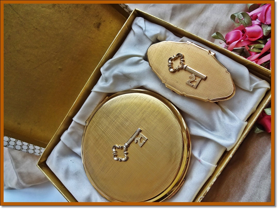 Vintage Compact, Lovely Stratton of London, Powder Compact and Lipstick ...