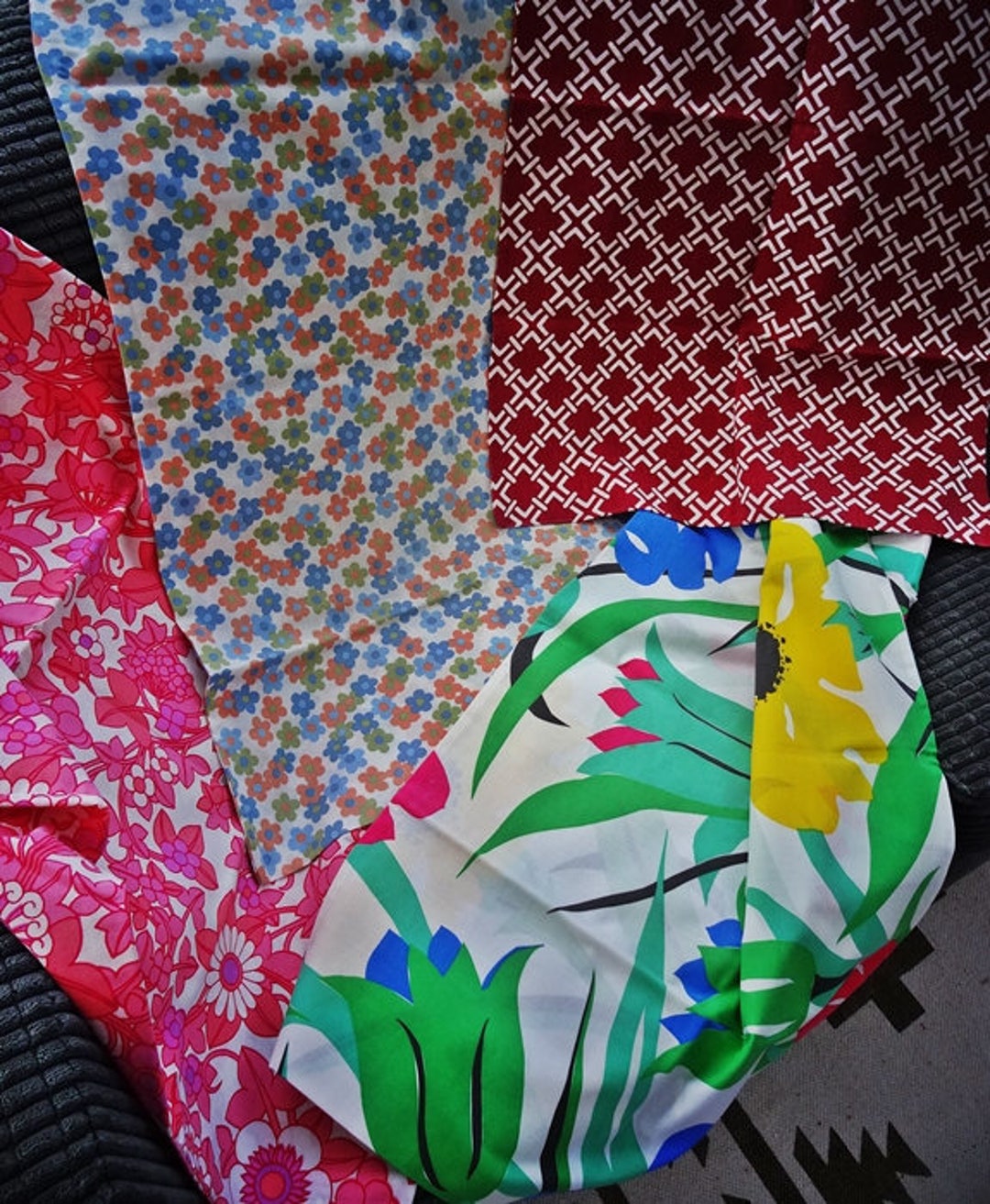Vintage Pillowcases, Four 1960s/70s Original Retro, Four Vintage Mod ...
