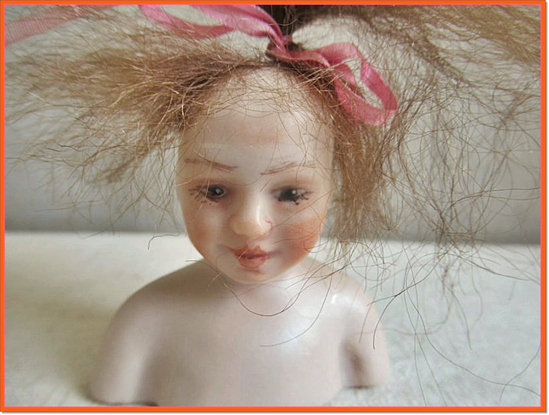 Vintage Wax Doll, Dreamily Beautiful Tiny Antique Wax Doll Bust, 1900’s ...