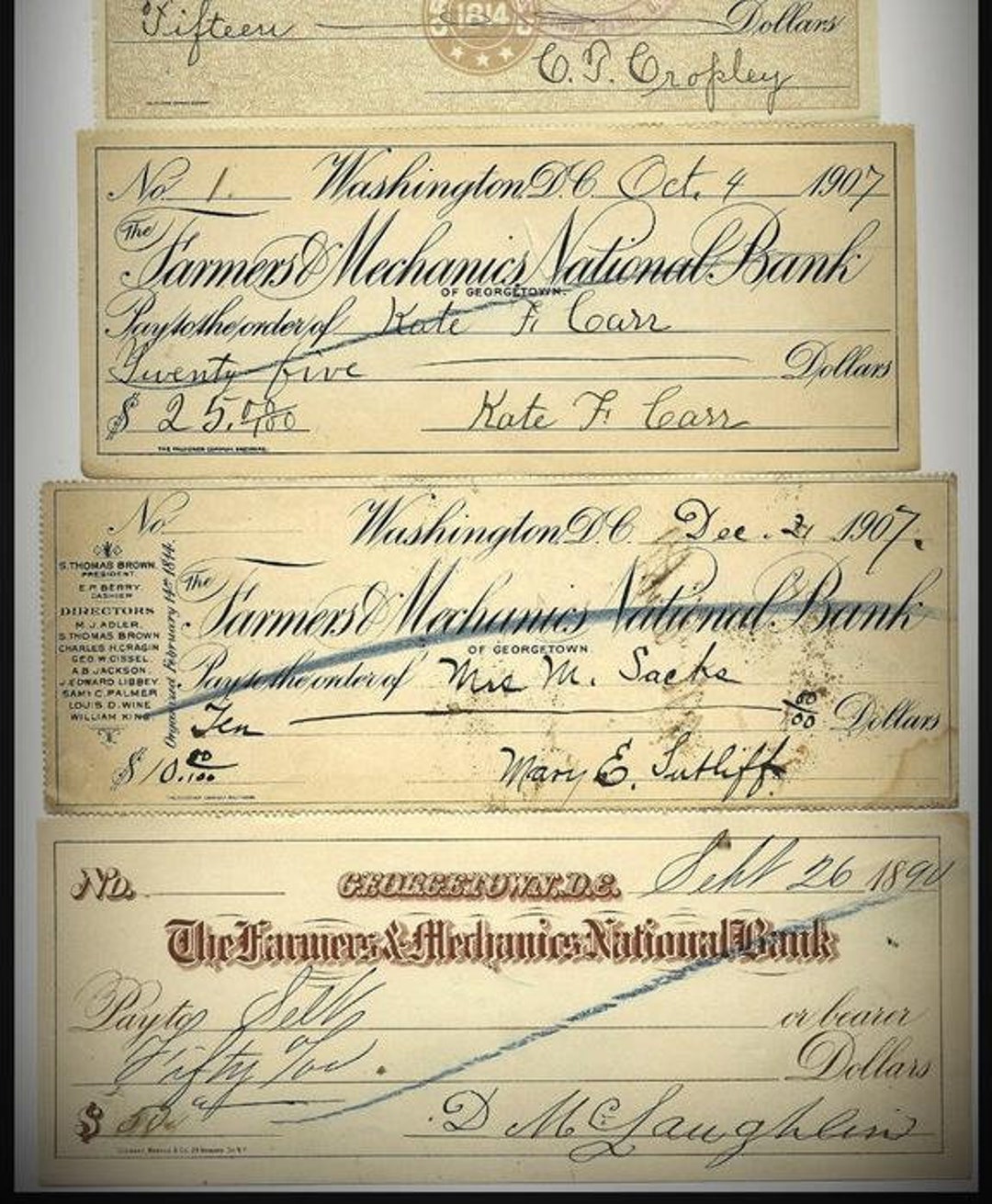 Vintage American Bank Checks, Vintage Cheque, Assemblage Ephemera ...