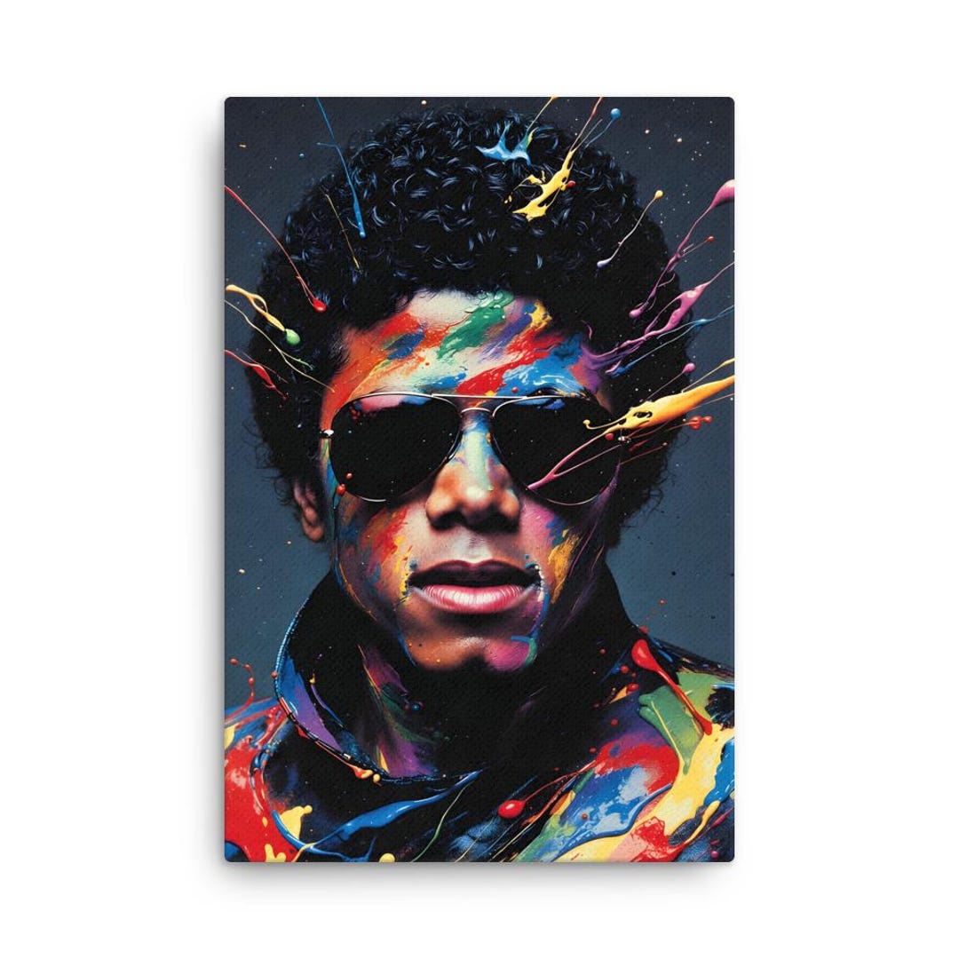 80s Pop Icon Colour Explosion Portrait Canvas Print – Retro Music Pop ...