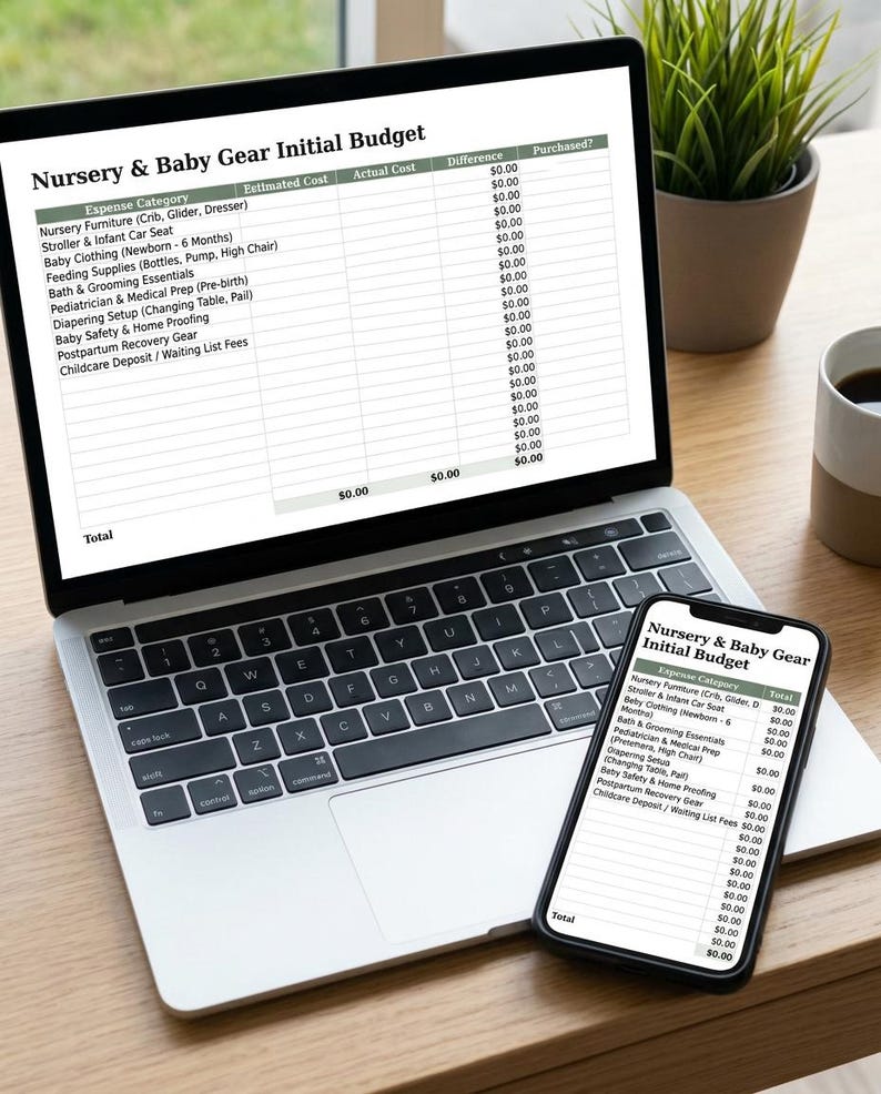 New Baby Budget Planner and Baby Expense Tracker Excel Template for ...