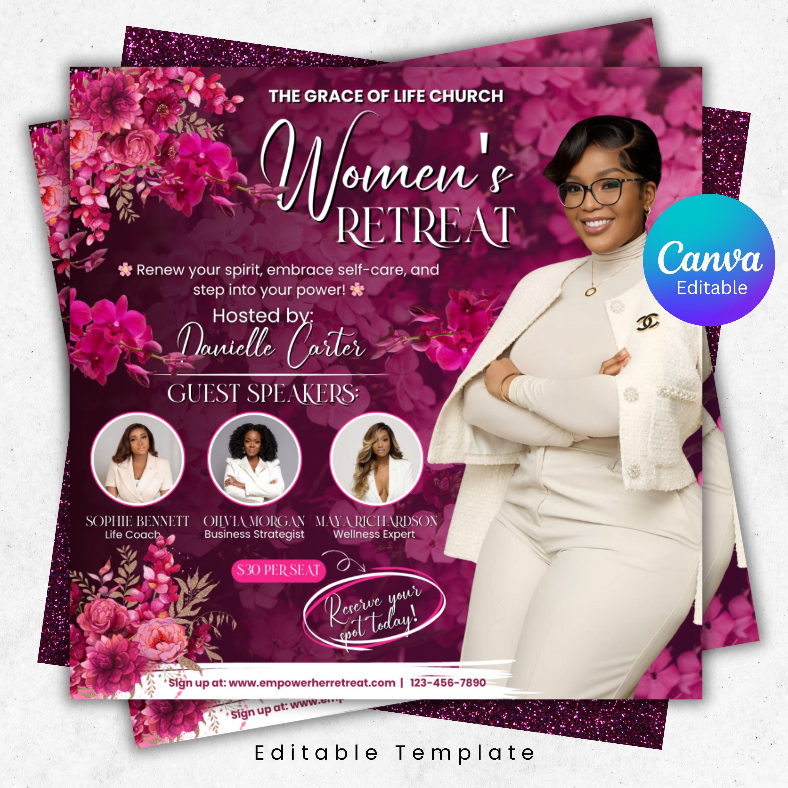 Women's Retreat Flyer, Woman Conference Flyer, Guest Speaker Flyer ...