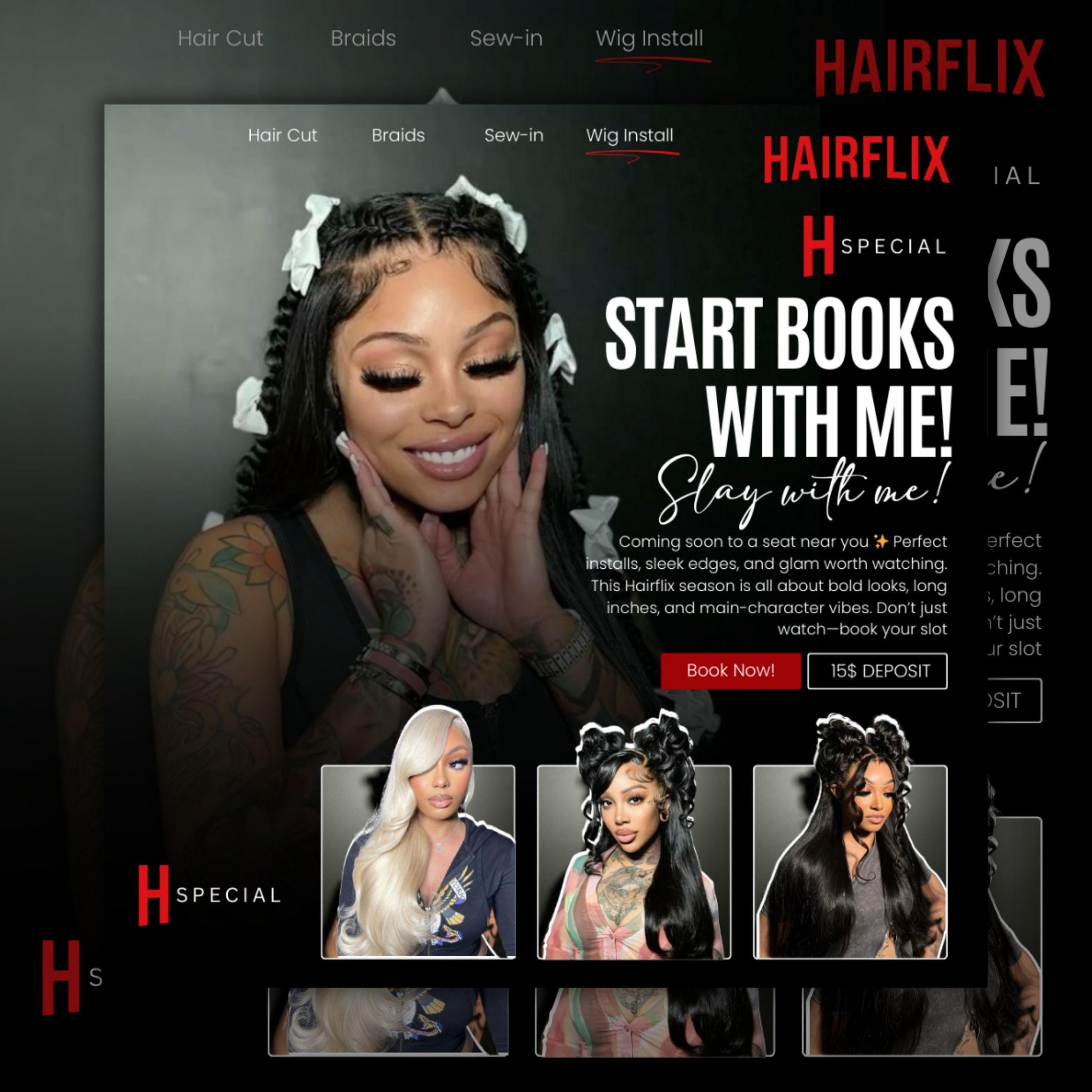 Hair-flix Inspired Flyer | Editable Canva Template for Hair Stylists ...