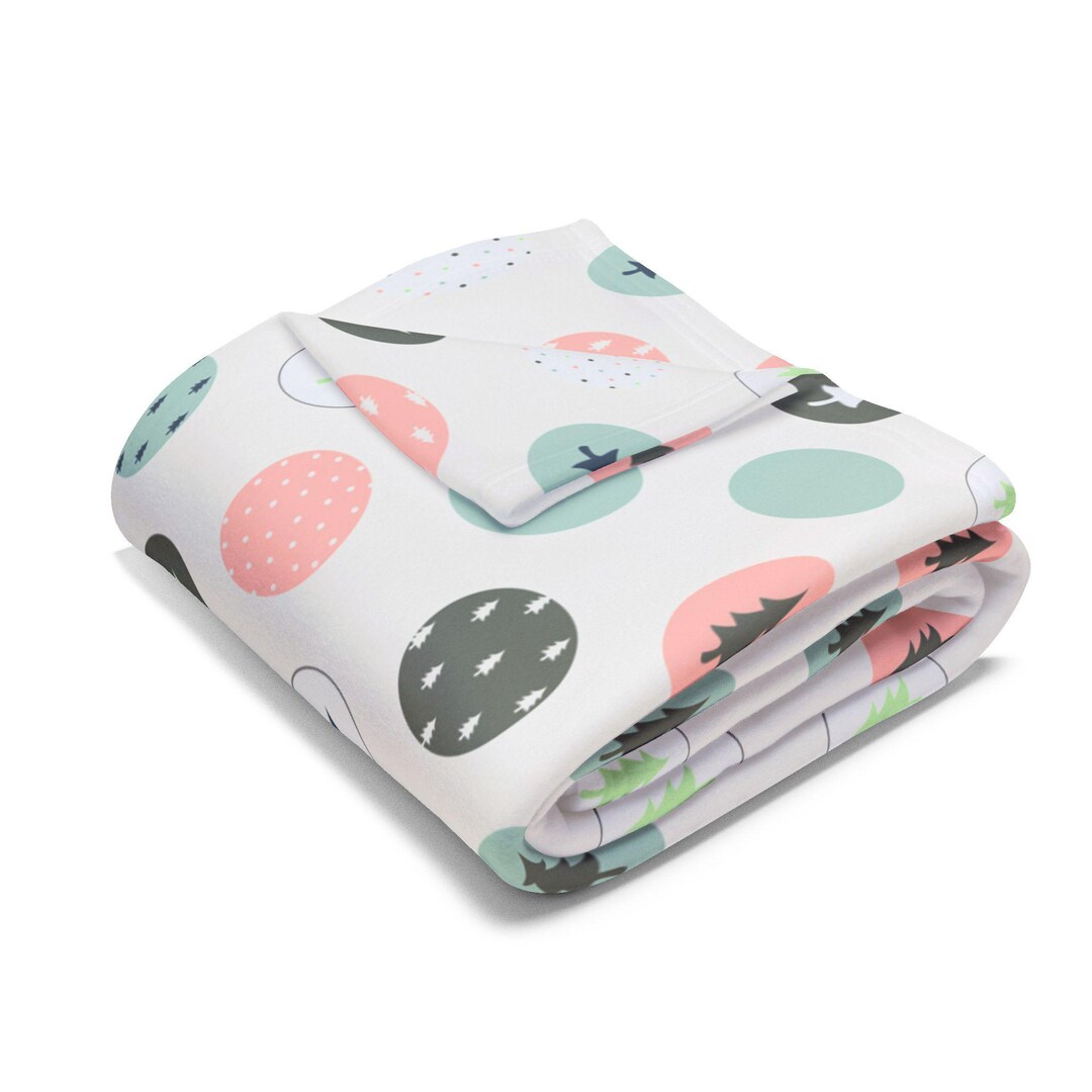 Scattered Winter Dots Arctic Animals Blanket | Polka Snowflake Seal ...