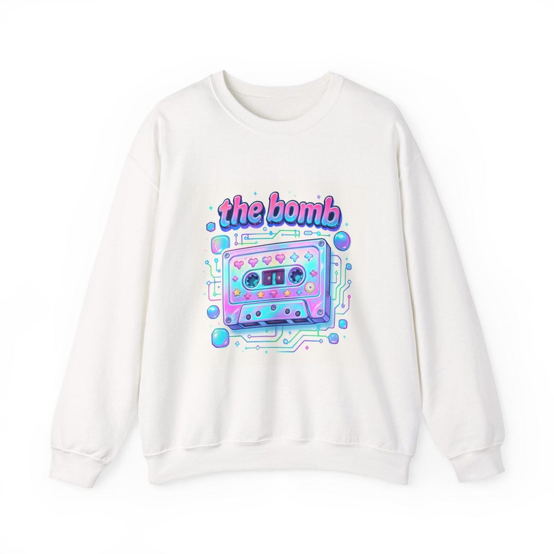 The Bomb Cassette Tape Sweatshirt | Retro Vaporwave Tape Design - Etsy