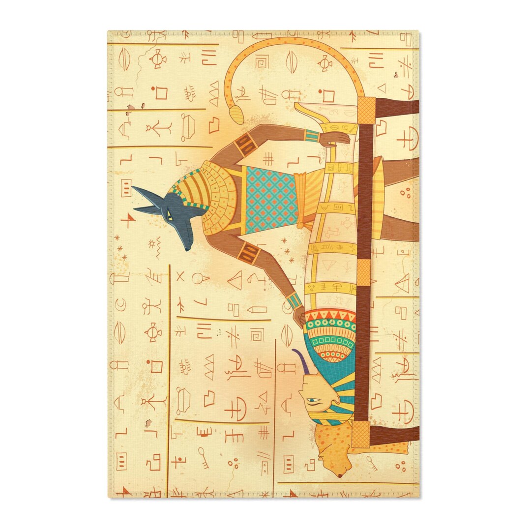 Ancient Egyptian Hieroglyphics Area Rug – Pharaoh & Sphinx Home Decor ...