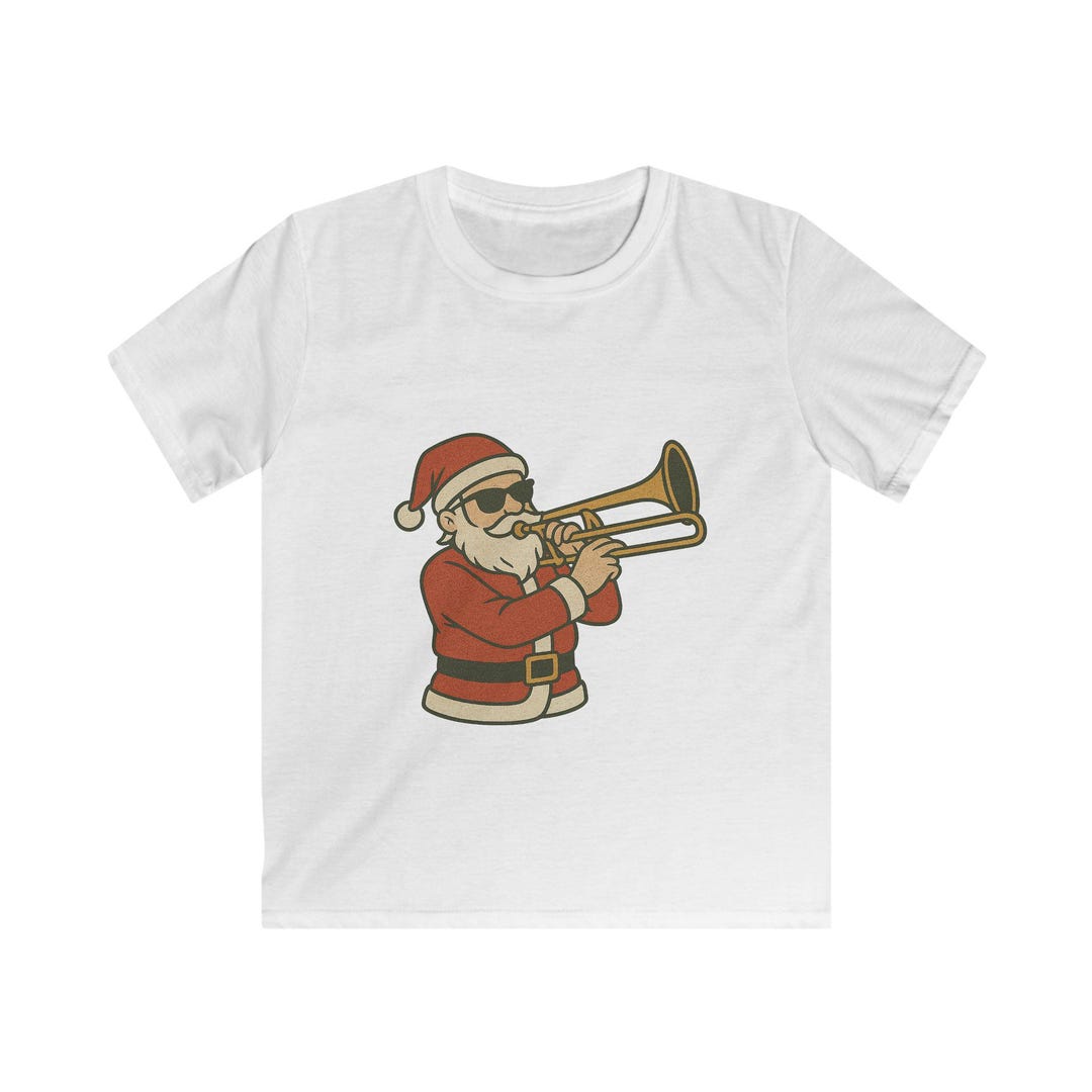 Santa Playing Trombone Kids Tee | Christmas Costume Shirt - Etsy