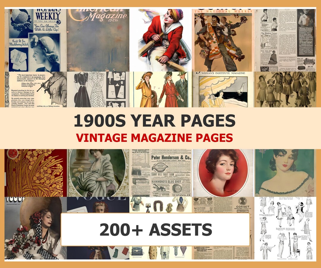 1900s Magazine Page Collection | Vintage Ephemera for Junk Journals ...