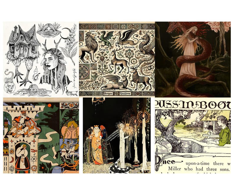 Vintage Folklore Book Illustrations | Scrapbook, Junk Journal (digital ...