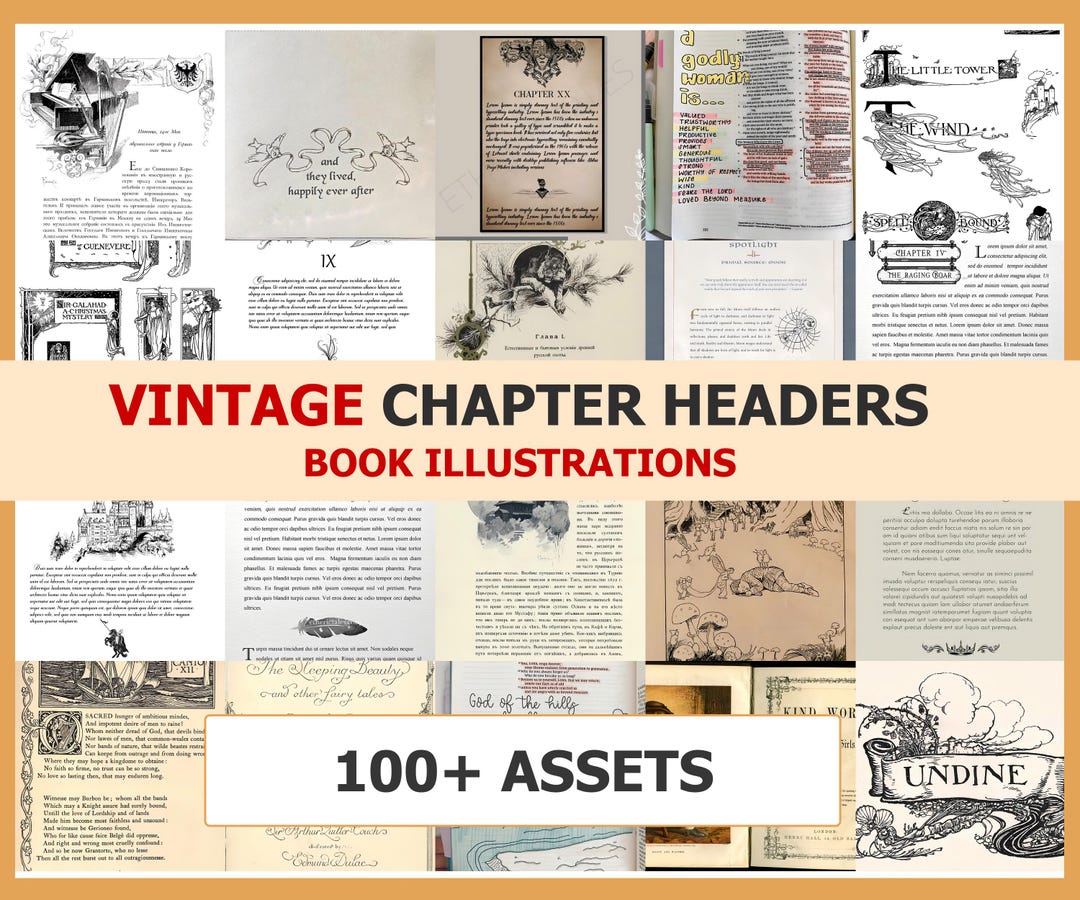 Vintage Book Illustrations | Chapter Headers, Junk Journal (digital) - Etsy