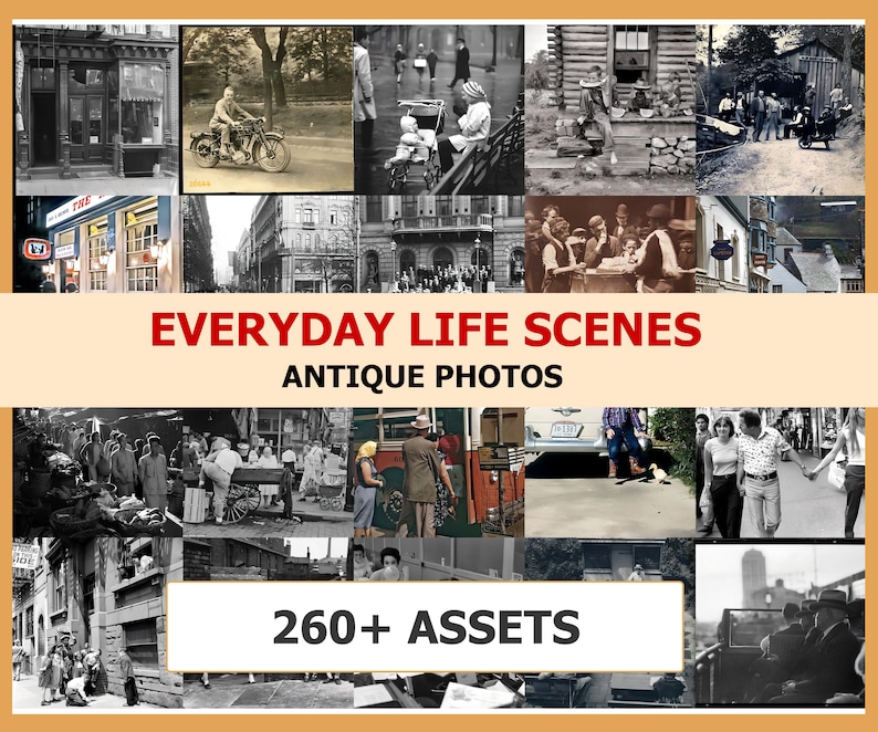 Vintage Everyday Life Scenes Historical Photo | Printable | Photo ...